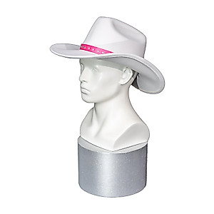 DAYONESHOP White Cowboy Hat Rhinestone Star Pink Cowgirl Hat Costume Accessories Party Favors Disco Women Men 2023