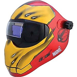 Save Phace Auto Darkening Welding Helmet Ironman EFP I Series - Ear to Ear vision Welder Hood Grinding Mask with External 2 x 4 Inch Adjustable ADF for SMAC/MIG/TIG/SPOT - 2 Sensors Solar Powered