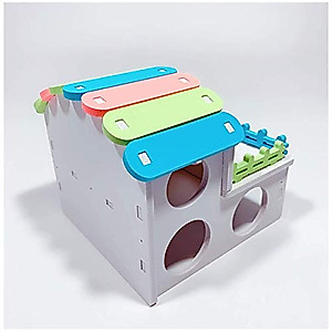 YUEKUA DIY Wooden Hamster House Hide House Hide Exercise Play Toys chew Small Hamsters, mice, mice, Gerbils and Other Pets s1