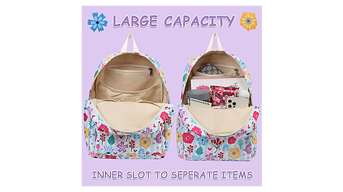 Bluboon Girls Backpack & Lunch Box Set for Kids