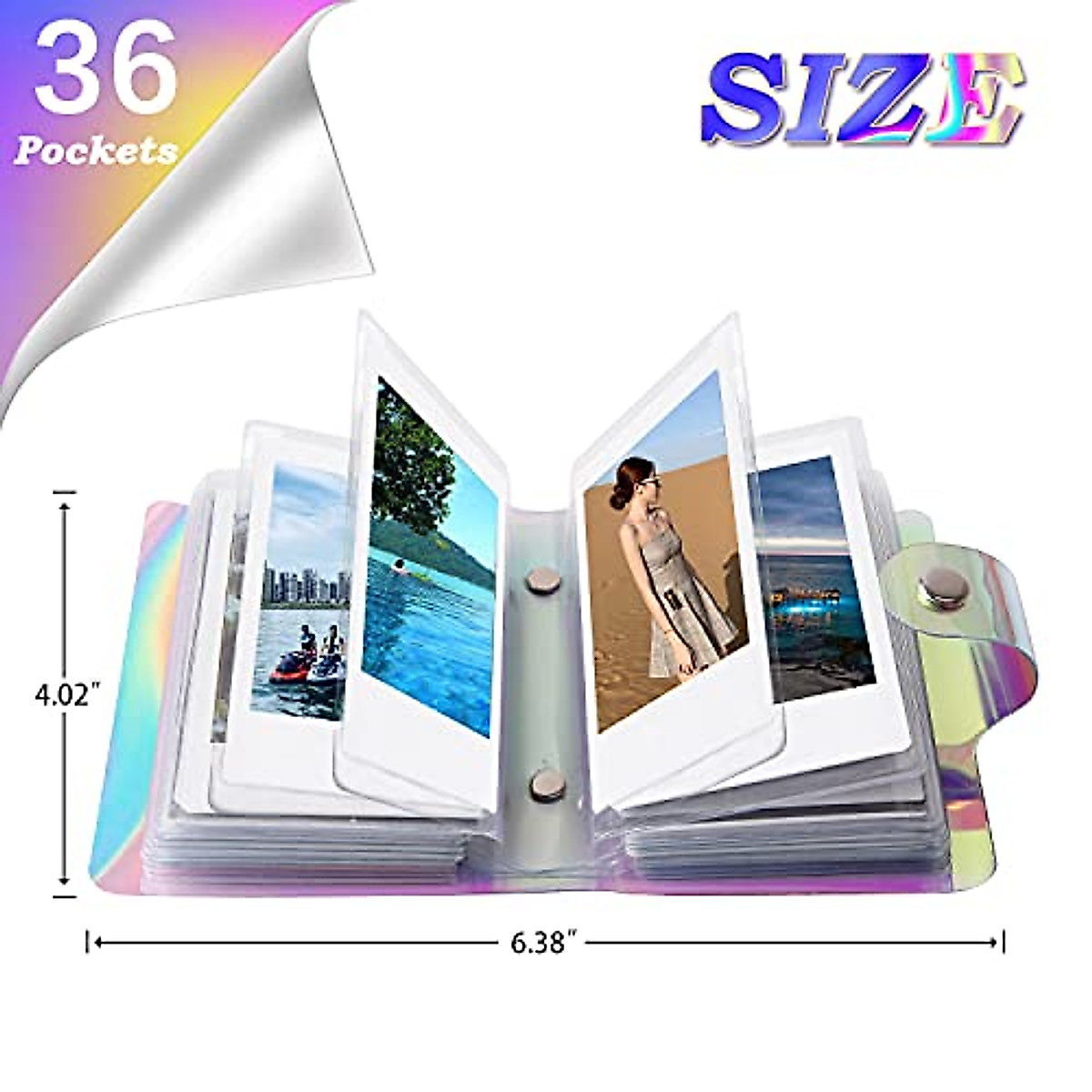 2 Pack One-Handed Mini Photo Album For All Fujifilm Instax Mini Style Cameras/Kpop Photocard/Polaroid Snap SnapTouch Instant Print Digital Cameras