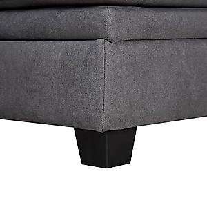 JUSTONE Modular Sectional Sofa with Storage Seat Oversized U Shaped Modular Couch with Reversible Chaise Sectional Sleeper Sofa with Ottoman for Living Room,Dark Gray