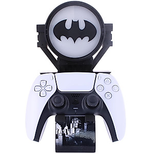 Exquisite Gaming LED Ikons: DC Comics Batman Bat Signal-Charging Phone & Controller Holder - Light Up Gaming Controller/ Mobile Phone/ Device Charging Holder, Includes 4'Charging Cable (CGIKDC400483)