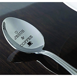 Jesus and Coffee - Love Jesus - Coffee and Jesus - Jesus Coffee - Coffee lover Gift - Coffee Spoon - Christian Gifts - Jesus Gift - Religious Gifts - Pastor Gift - Gift for her - Jesus Spoon