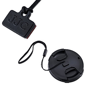 JJC 2-Pack 43mm Center Pinch Front Lens Cap Cover with Deluxe Lens Cap Keeper for Fuji Fujifilm XF 35mm f2, XF 23mm f2 for Canon RF 50mm f1.8 STM, EF-M 22mm f2 and Other Lenses with 43mm Filter Thread