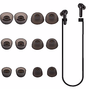 JNSA Replacement for Soundcore Life P3 P2 Silicone Eartips Ear Tips Accessories, Fit in The Charge case S/M/L Ear Tips 6 Pairs,Strap 1 PCS(Not fit in case),Black
