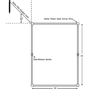 Home Court 2-Inch Non-Adjustable 30'x60' Full Court for Traditional Volleyball Courts 19NAS (Black)