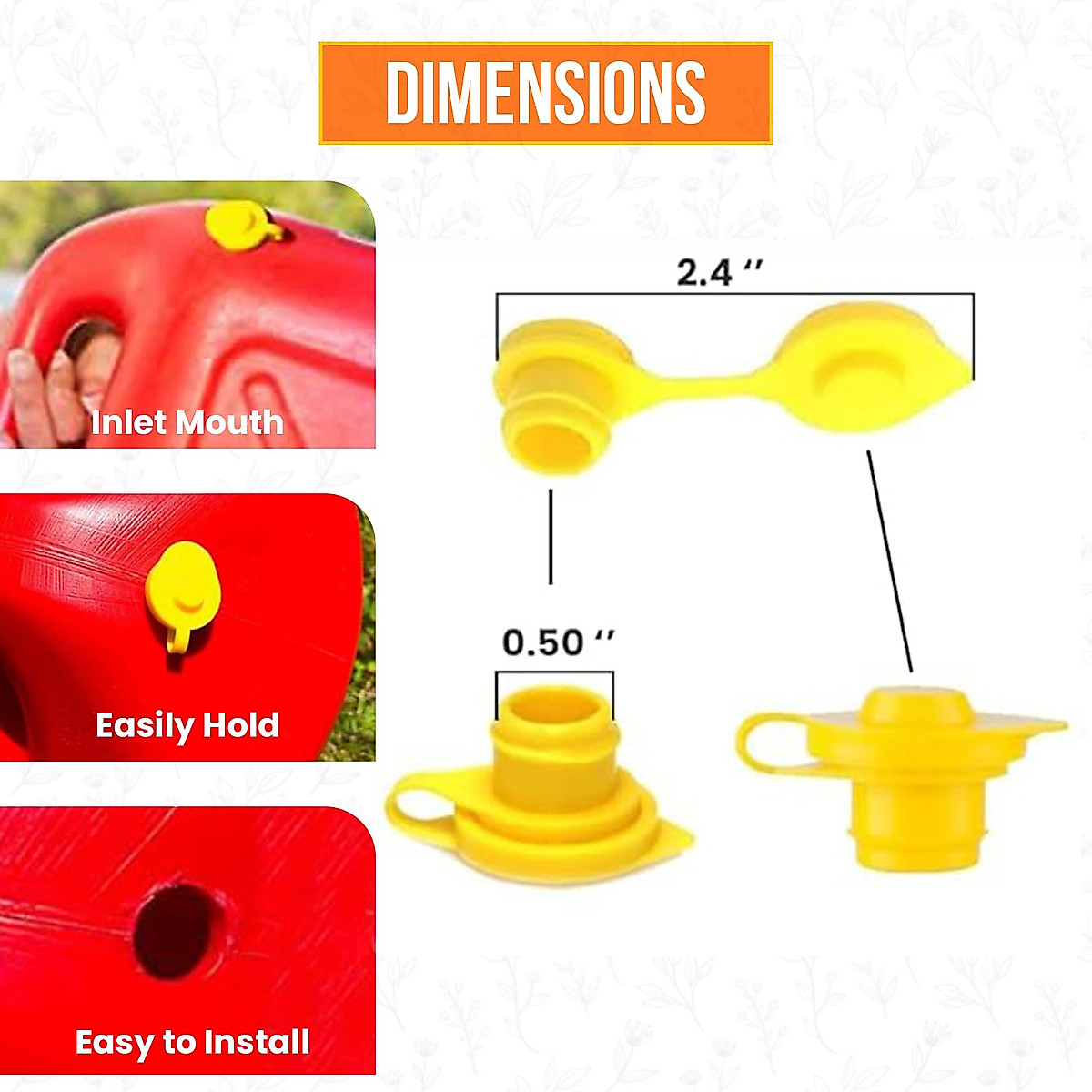 KP KOOL Products Fuel Gas Can Vent Plugs - Fuel Gas Tank Vent Caps - Gas Can Replacement Vent Plug - Vent Plugs Made to Fit Most of The Gas Cans and Jugs -Pack of 20