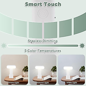 Hafeehafi LED Desk Lamp Dimmablesa Portable Lamp with USB Charging Port,3 Color Temperature Reading Light,Hangable and Standing Intelligent Adjustable Office Lamp,Square Lamp