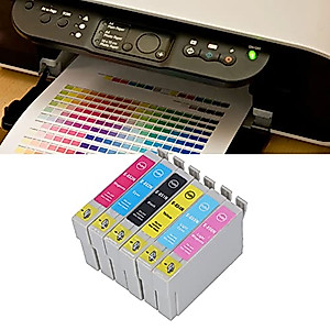 Ink Cartridge BK C M Y LC LM 6 Colors Printing Accessory Part Clear Printing Large Capacity Broad Utility for Photo Paper Document (T0851N/T0852N/T0853N/T0854N/T0855N/T0856N)
