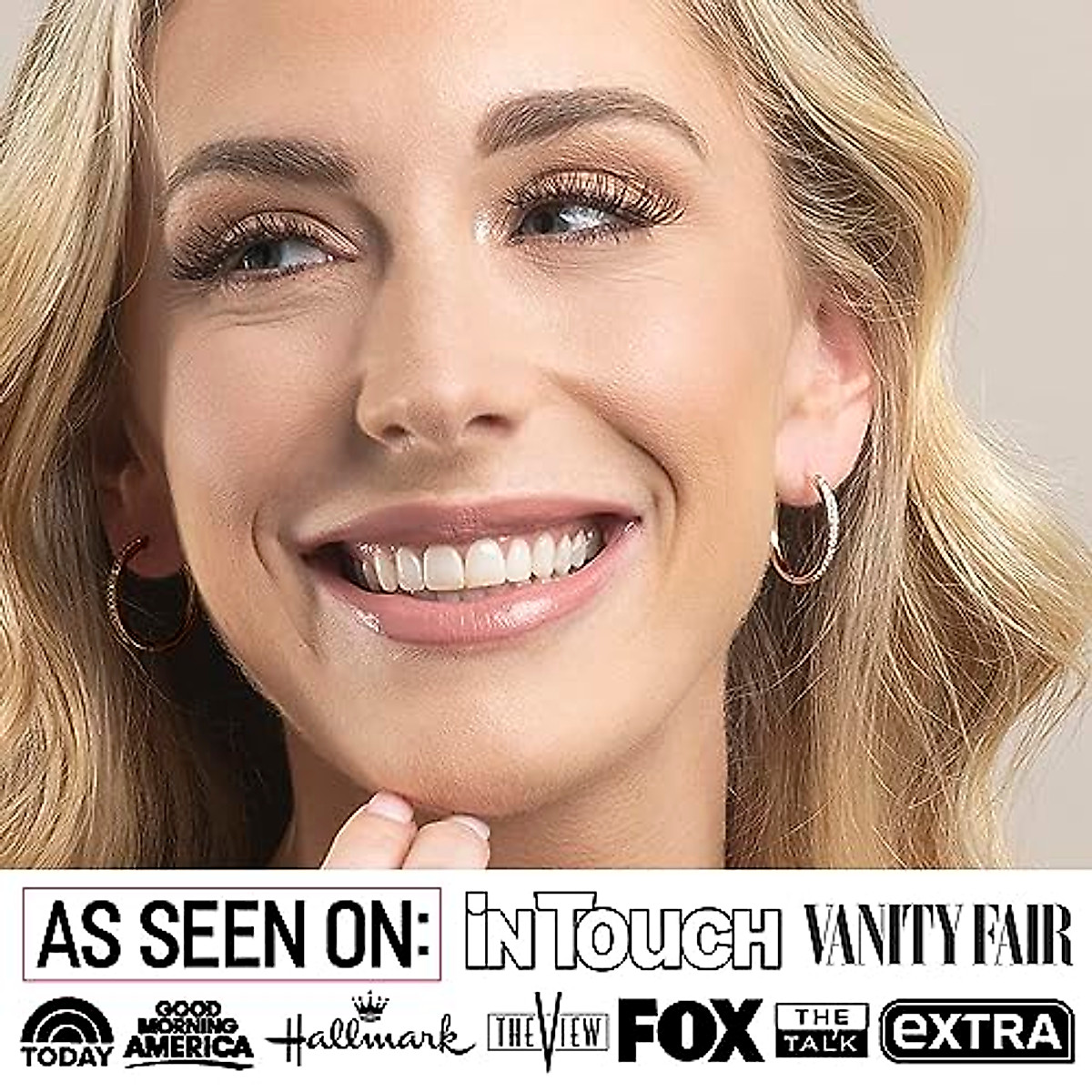 Bianca “Fair” 18k White Gold Plated Swarovski Hoop Earrings, Silver Hoop Earrings, Small Hoop Earrings