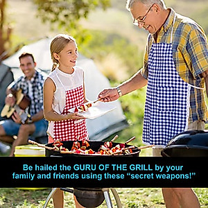 BBQ Grill Mat, Heavy Duty BBQ Grilling Mats for Outdoor Grill, Non Stick, Reusable, Easy to Clean, 15.7 x 12.9 Inch, Set of 5