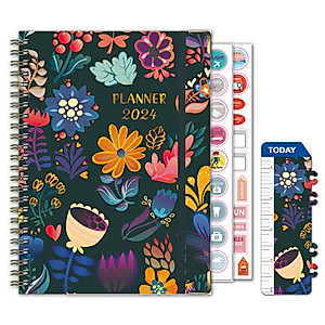 2024 Planner Weekly and Monthly, 2024 Planner 6.2" x 8.5", Academic Planner 2024,Planner Notebook with Tabs and Stickers,Twin-wire Binding,Inner Pocket, Calendar Planner Jan. 2024 - Dec. 2024 (1 Pack)