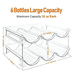 Water Bottle Organizer for Cabinet, 2 Packs Stackable Plastic Water Bottle Holder, Wine Racks for Kitchen Fridge Pantry Organization and Storage,Tumbler Travel Cup Holder and Organizer