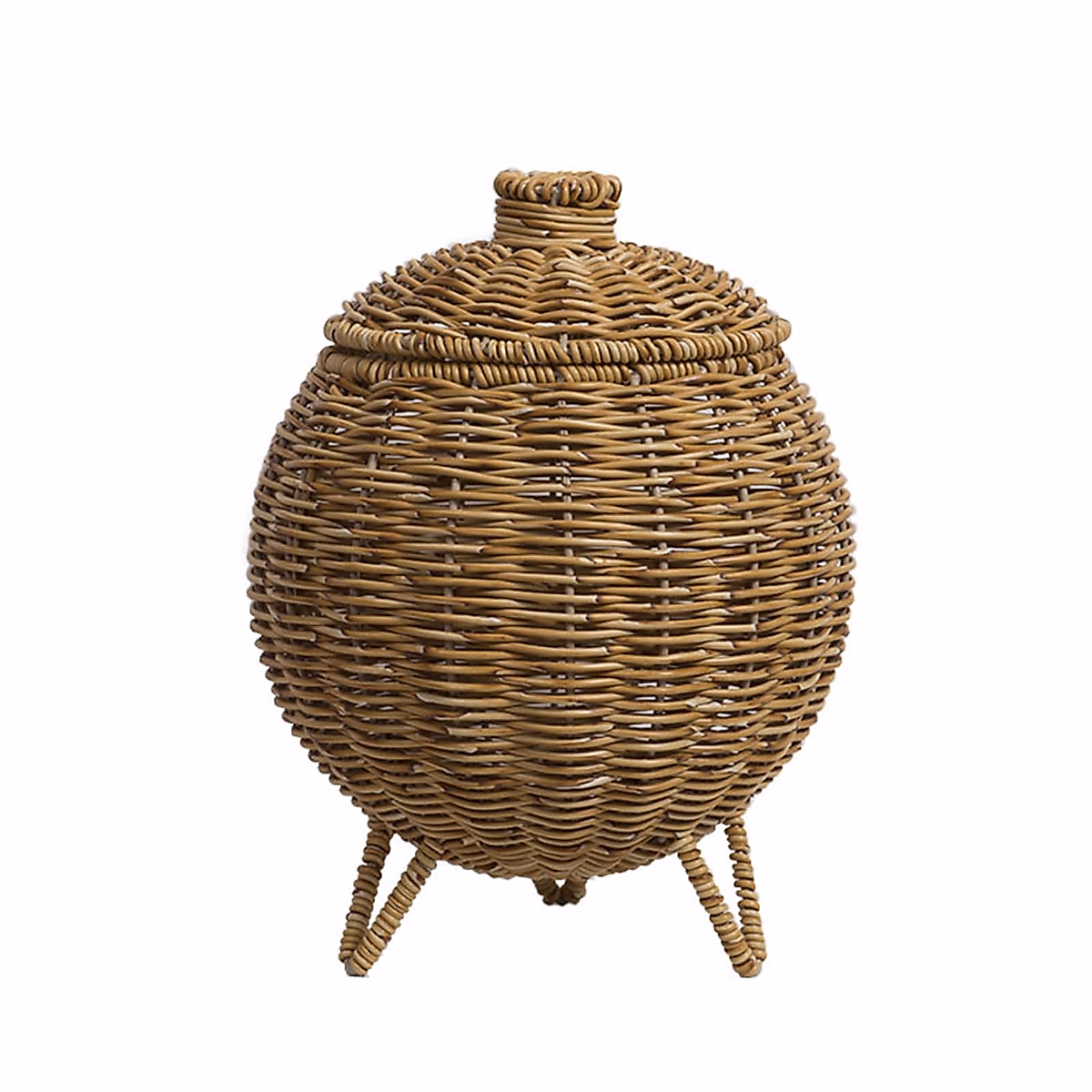 Itkcozcg Tabletop Hand Woven Storage Container with Lid Flower Basket Plastics Sundries Holder for Workspaces and Bedrooms