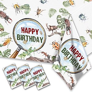 3Pcs Bugs Tablecloths-Bugs Birthday Party Decorations Ladybugs Reptile Themed Disposable Rectangular Plastic Table Covers for Kids Insect Happy Birthday Party Supplies