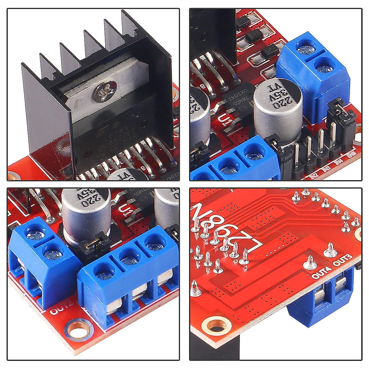 D-FLIFE 5pcs L298N Stepper Motor Driver Controller Board Dual H Bridge Module for Arduino Smart Car Power MEGA R3 Mega2560