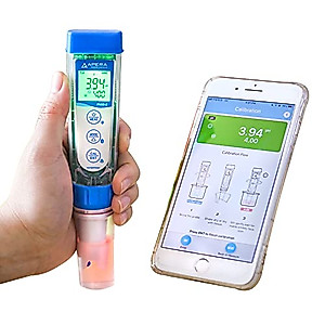 Apera Instruments, LLC-AI3719 PC60-Z Bluetooth Multi-Parameter Smart Tester Powered by ZenTest Mobile App, Measuring pH/Conductivity/TDS/Salinity/Resistivity/Temp.