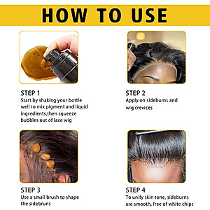 6.8 fl oz Lace Tint Melting Hair Mousse for Women Wigs Tool Set Toupees and Hairpieces Natural Finishing Lace Color (Light Brown)