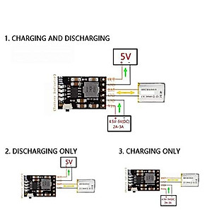 Charger Discharge Module 2A 5V Lithium Battery Charger Module Liion Battery Charger Module for 3.7V Liion Battery
