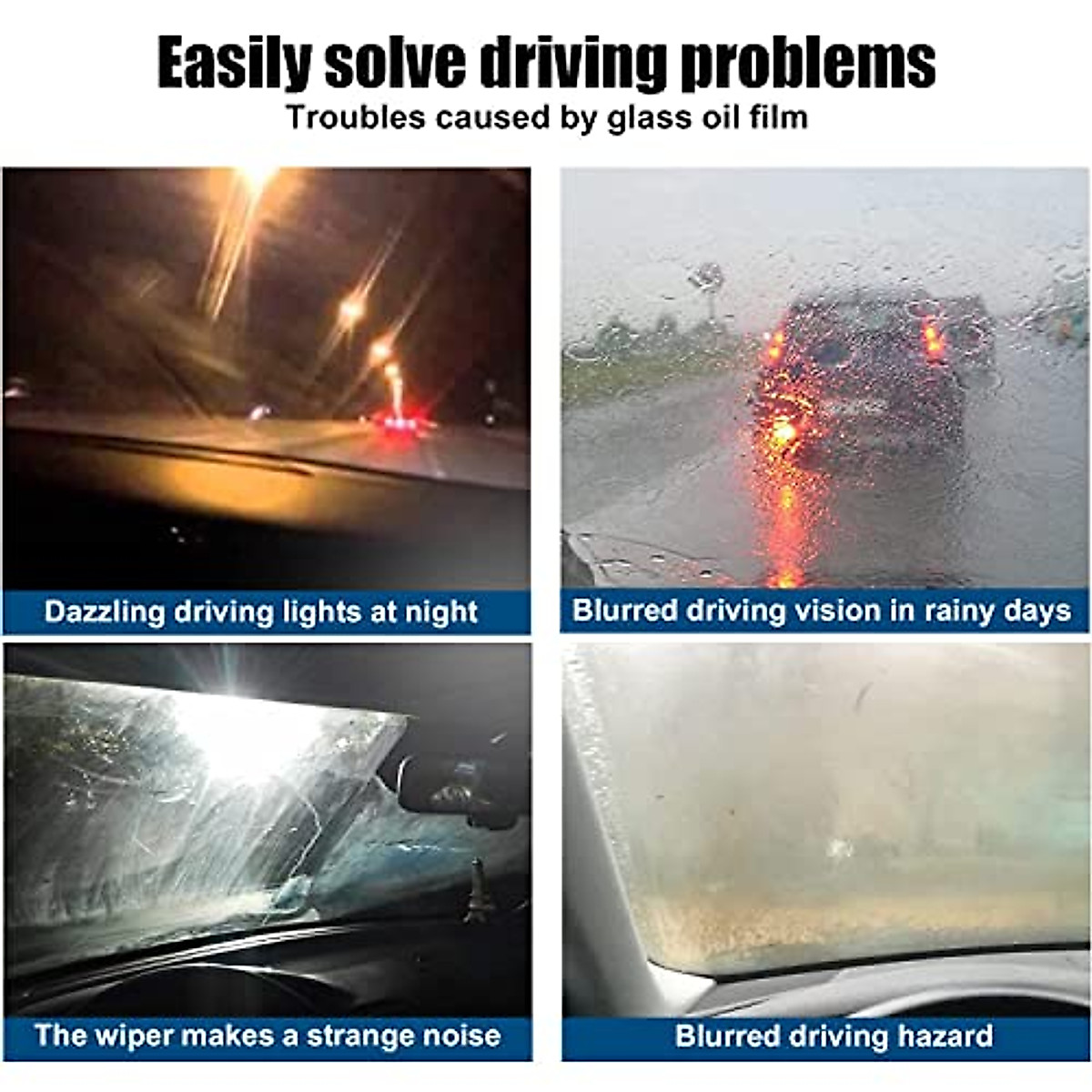 VSDNU 3 Pack Car Glass Oil Film Cleaner, Car Glass Oil Film Remover