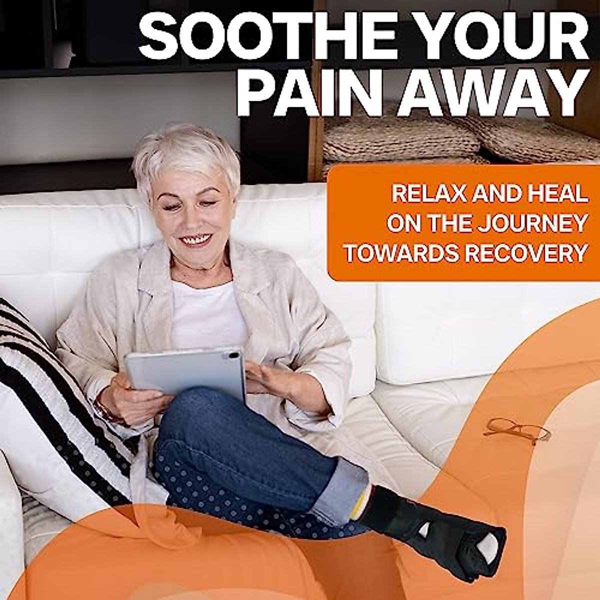 Foot & Ankle Pain Relief Hot/Cold Gel Wrap - Effectively Relieve Foot and Ankle Aches & Pains Using Compression Gel Ankle Ice Pack Wrap - Heated or Cooled, Targets All Areas of Ankle & Foot - Large