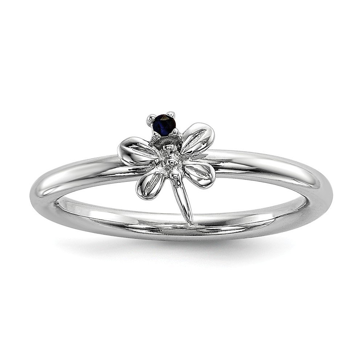 Solid 925 Sterling Silver Stackable Set of 3 Sapphire Blue September Gemstone, Ruby, Emerald Green May Gemstone Engagement Rings Size 7