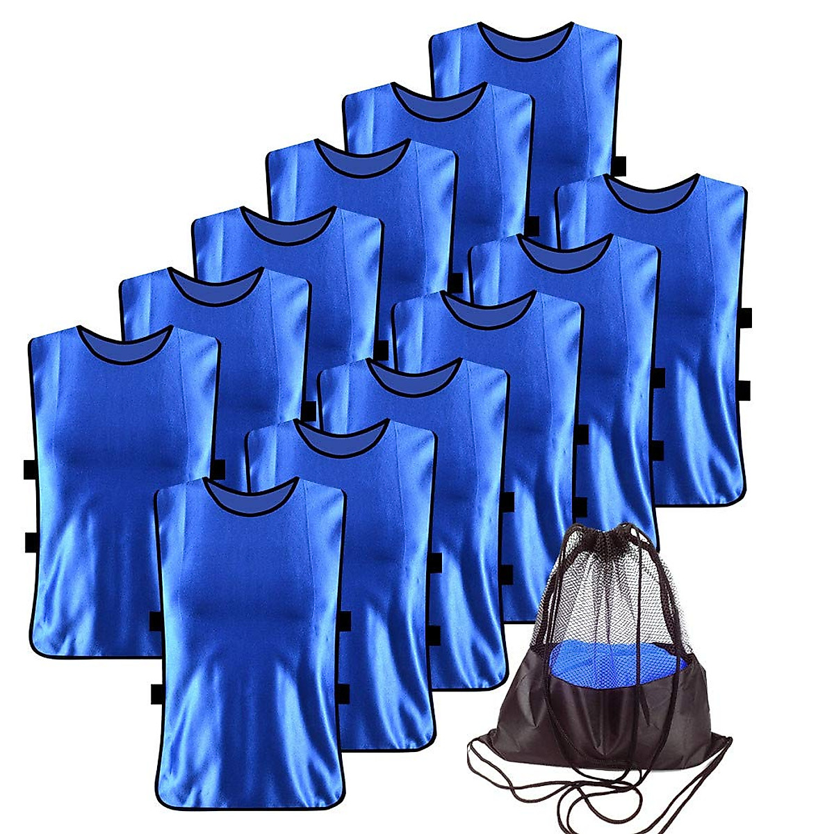 Antoyo 12 Pack Pennies for Soccer Scrimmage Vest Practice Jersey for Adult Youth Navy Blue