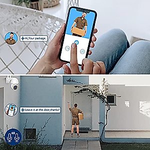 GT HITGX Security Cameras Outdoor, 3MP HD Wireless Security Camera Pan-Tilt 360° View, Home Security Camera with Motion Detection, Auto Tracking Color Night Vision, IP66 Waterproof, 2-Way Audio