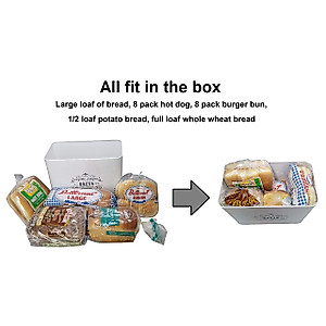 PremiumPresents Metal bread box + cutting board. Storage bin kitchen decor. Kitchen storage container. breadbox basket. kitchen countertop organizer. Tin box.