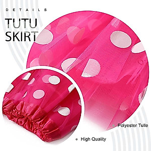 TWINKLEDE Women's Polka Dot Tulle Tutu Skirt Layered Ballet Tutu Skirts Halloween Costume Tutu Skirt for Women and Girls (A Hot Pink)