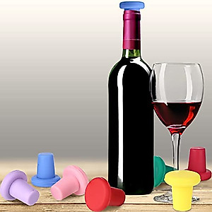 8 Pcs Silicone Wine Stopper Reusable Beer Bottle Stopper Beer Glass Bottle Sealer Stoppers Beverage Beer Champagne Wine Storage Keep Fresh Tools for Wine Bottles Supplies Gift (Rainbow)