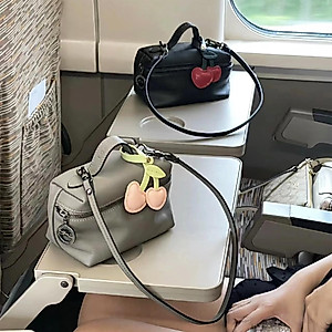 Fuerxy Cherry Bag Charm, Cute Cherry Charm for Purse Handbags Bag Accessories PU Cherry Key Charms (Red)