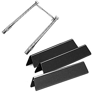 Rejekar Grill Replacement Parts for Weber Spirit I & Sprit II 200 Series E-210/E-220/S-210/S-220, Porcelain Steel Heat Shields Plate 15.3” Flavor Bars 7635 & 18” Burner Tube 69785 for Weber Gas Grill