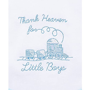 Little Me Baby Boy Newborn Bib and Burp set, Blue/Multi, One Size