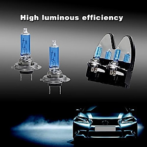 ZBGUN 2 PCS H11 Car Halogen Bulb, 12V 100W Quartz Glass Fog Light Set, Universal High Low Spotlight Replacement Accessories, Compatible with Most Cars, Motorcycles (White)