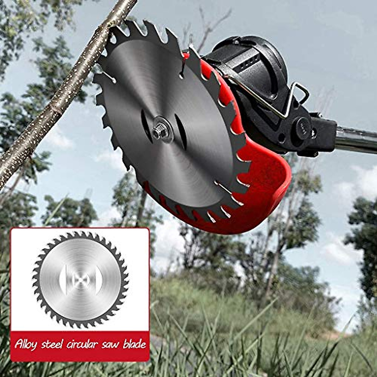 FGHTH Cordless Grass Trimmer Lawn Mower Electric Garden Handheld Strimmer with 48V Lithium-Ion Battery, 8 Blades