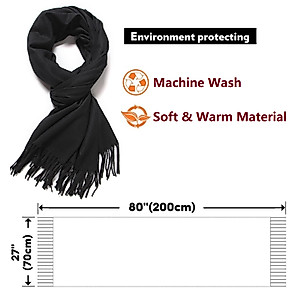 Cindy & Wendy Large Soft Cashmere Silky Pashmina Solid Shawl Wrap Scarf for Women
