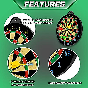 Magnetic Dart Board - 12pcs Magnetic Darts (Red Green Yellow) - Excellent Indoor Game and Party Games - Magnetic Dart Board Toys Gifts for 5 6 7 8 9 10 11 12 Year Old Boy Kids
