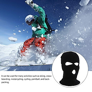 SUNTRADE 2pcs 3-Hole Ski Face Mask Balaclava,Full Face Mask for Winter Outdoor Sports Black