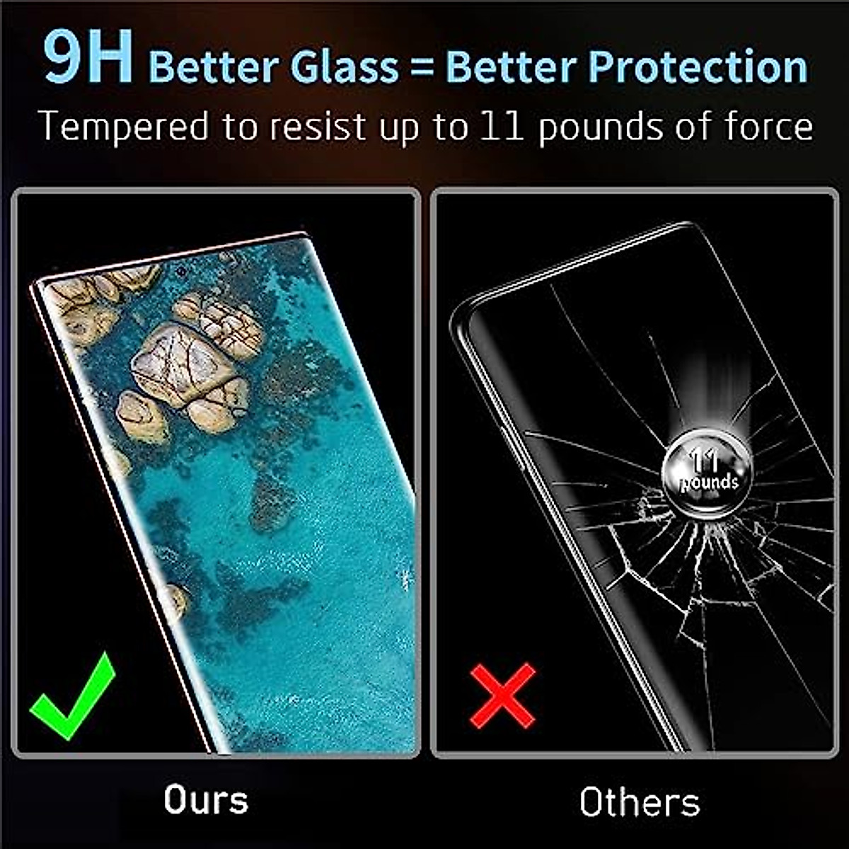 Coliary [2+2 Pack] Galaxy S23 Ultra Screen Protector, 9H Tempered Glass, Ultrasonic Fingerprint Support, 3D Curved, HD Clear Scratch Resistant for Samsung Galaxy S23 Ultra 5G Glass Screen Protector