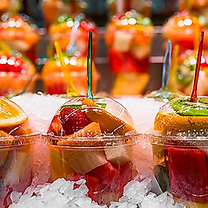 Dessert Cups Clear Plastic Cups,50 Pack Dessert Cups Clear Plastic Cups with Dome Lids,Party Cups Fruit Cups Snack Bowls for Iced Cold Drinks Ice Cream Cupcake Parfait (5 OZ)