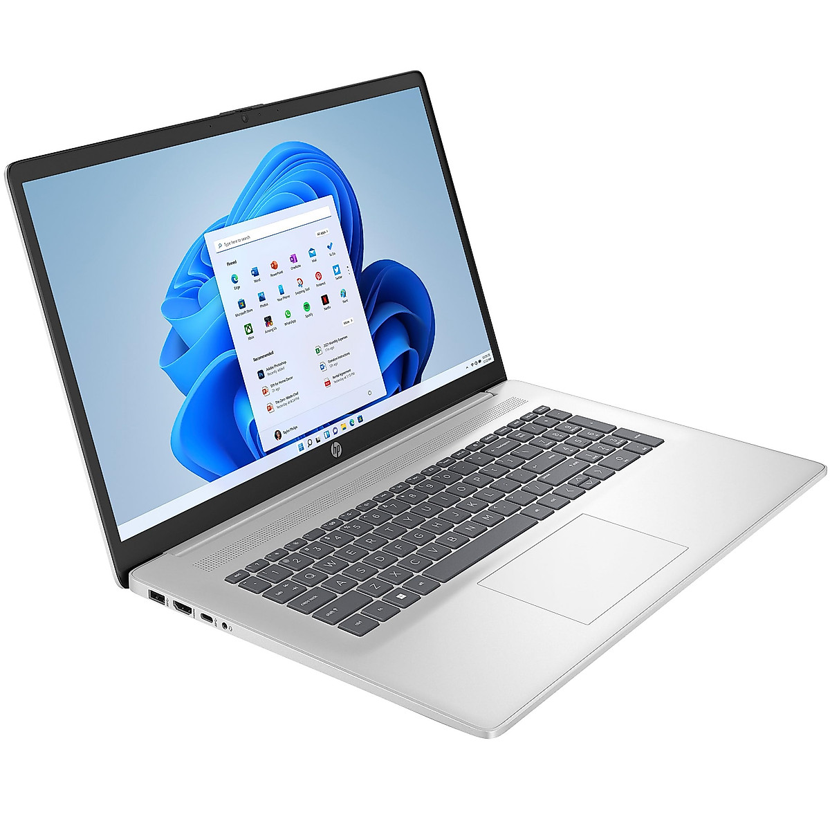 HP 17 17.3" FHD Laptop Computer, 13th Gen Intel 10-Core i5-1335U up to 4.6GHz (Beat i7-1270P), 64GB DDR4 RAM, 2TB PCIe SSD, WiFi 6, Bluetooth 5.3, Silver, Windows 11 Pro, SSROTH Cable
