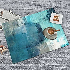 Teery-YY Dish Drying Mat Turquoise and Grey Art Artwork Pattern Microfiber Absorbent Reversible Kitchenware Mat for White One Size FYMR-TEY-GZD02 FYMR-TEY-GZD02