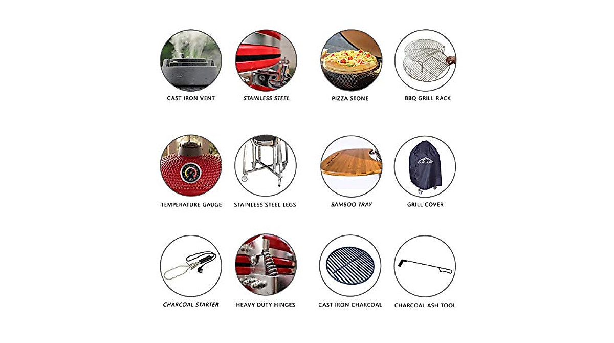 23.5" X-Large Outlast Ceramic Kamado Barbecue Charcoal Grill — 🛍️ The ...