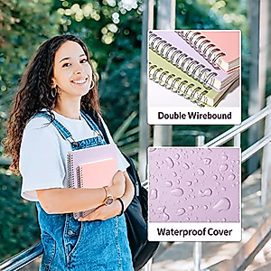 Annecy 3 Pack Lined Spiral Notebooks - A5 Lined Journals with 120gsm Thick College Ruled Paper 80 Sheets/160 Pages 5.9 x 8.3 inches - Journals for Writing/Drawing/Study and Notes