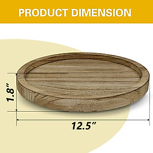 Wood Lazy Susan Turntable Organizer, Table Spinning Spice Rack Organizer for Cabinet, Rustic Wood Rotating Tray, Pantry Cabinet 360 Degree Rotating Storage Tray for Kitchen, Pantry Countertop, Fridge