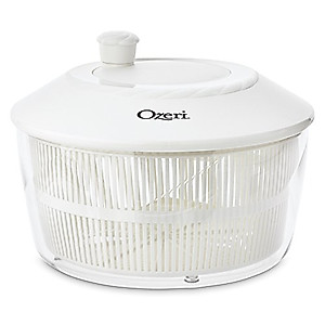 Ozeri Italian Made Fresca Salad Spinner and Serving Bowl, BPA-Free,White