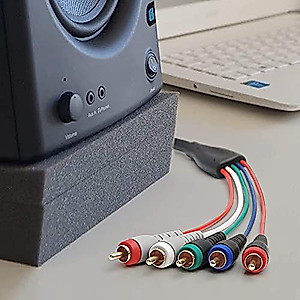 BlueRigger Component Video Cable with Audio (25FT, RCA- 5 Cable, Supports 1080i) - Compatible with DVD Players, VCR, Camcorder, Projector