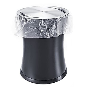 Bennett Swivel-A-Lid Small Trash Can, Stainless Steel Attractive 'Center-Inset' Designed Wastebasket, Modern Home Décor, Round Shape (Silver)